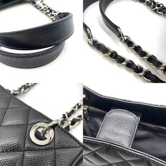 CHANEL | Bags | Chanel Bag Pst Chain Tote Black Matelasse Coco Mark ...